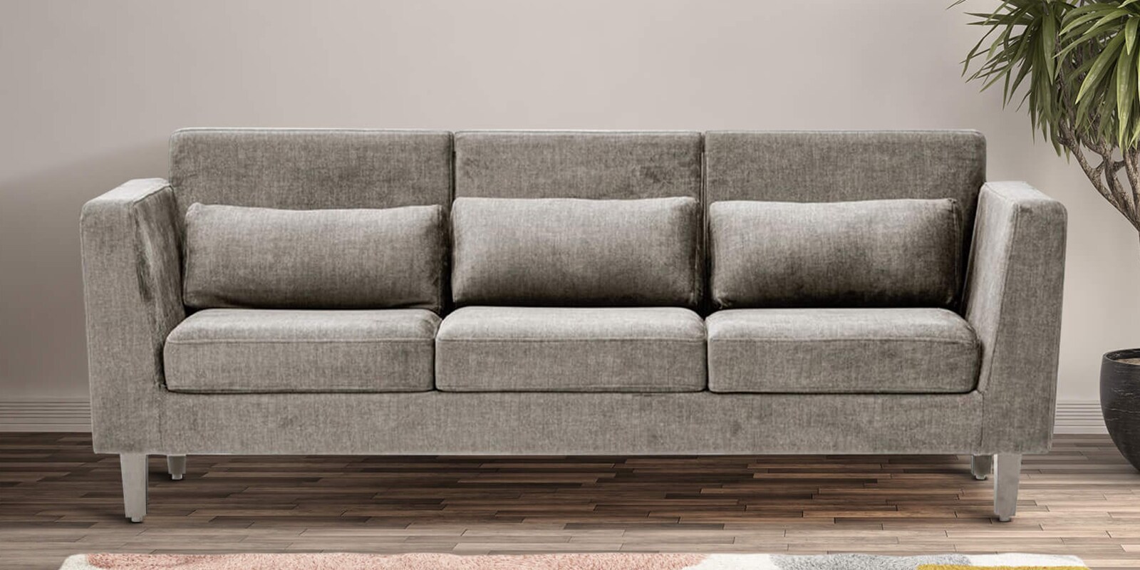 Buy Snooze Fabric 3 Seater Sofa In Taupe Colour at 29% OFF by Wakefit ...