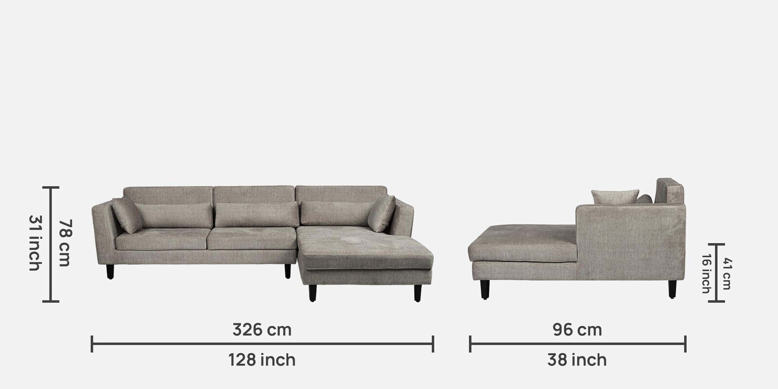 Buy Snooze Fabric LHS Sectional Sofa In Taupe Colour at 30% OFF by ...