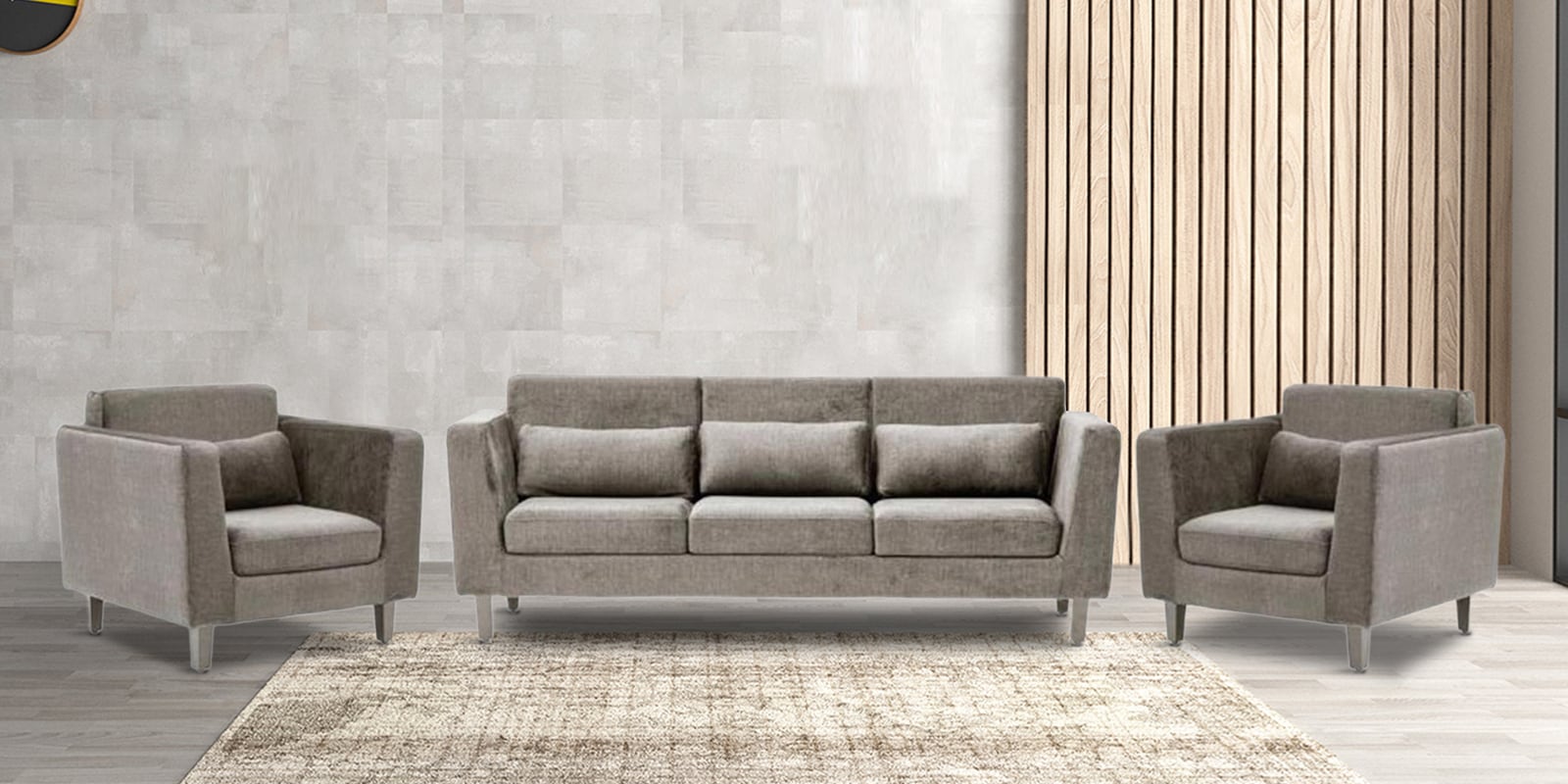 Buy Snooze Fabric Sofa Set In Taupe Colour With 3+1+1 Combination at 30 ...
