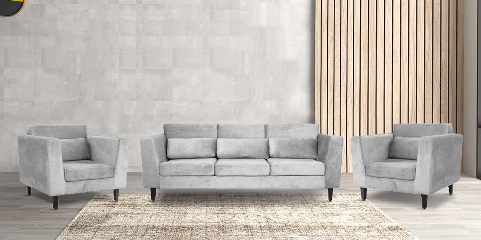 Buy Snooze Fabric Sofa Set In White Colour With 3+1+1 Combination at 30 ...