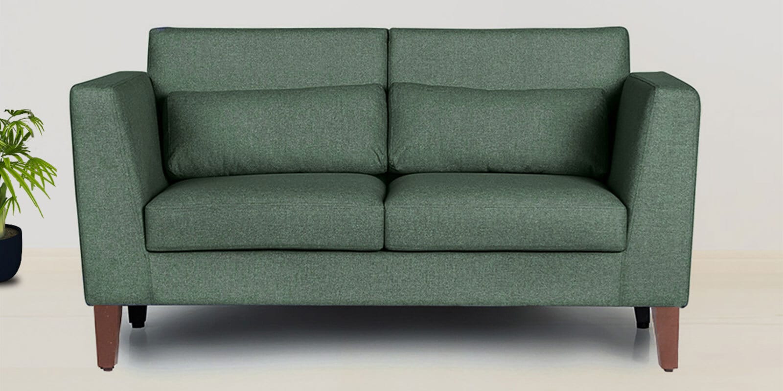 Buy Snoozepro Fabric 2 Seater Sofa in Omega Green Colour at 27% OFF by ...
