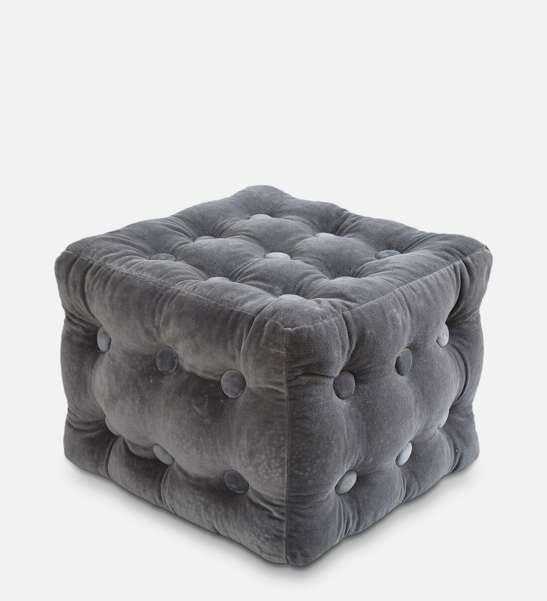 Buy Softstone Square Velvet Pouffe in Grey Colour at 100% OFF by Sheen ...
