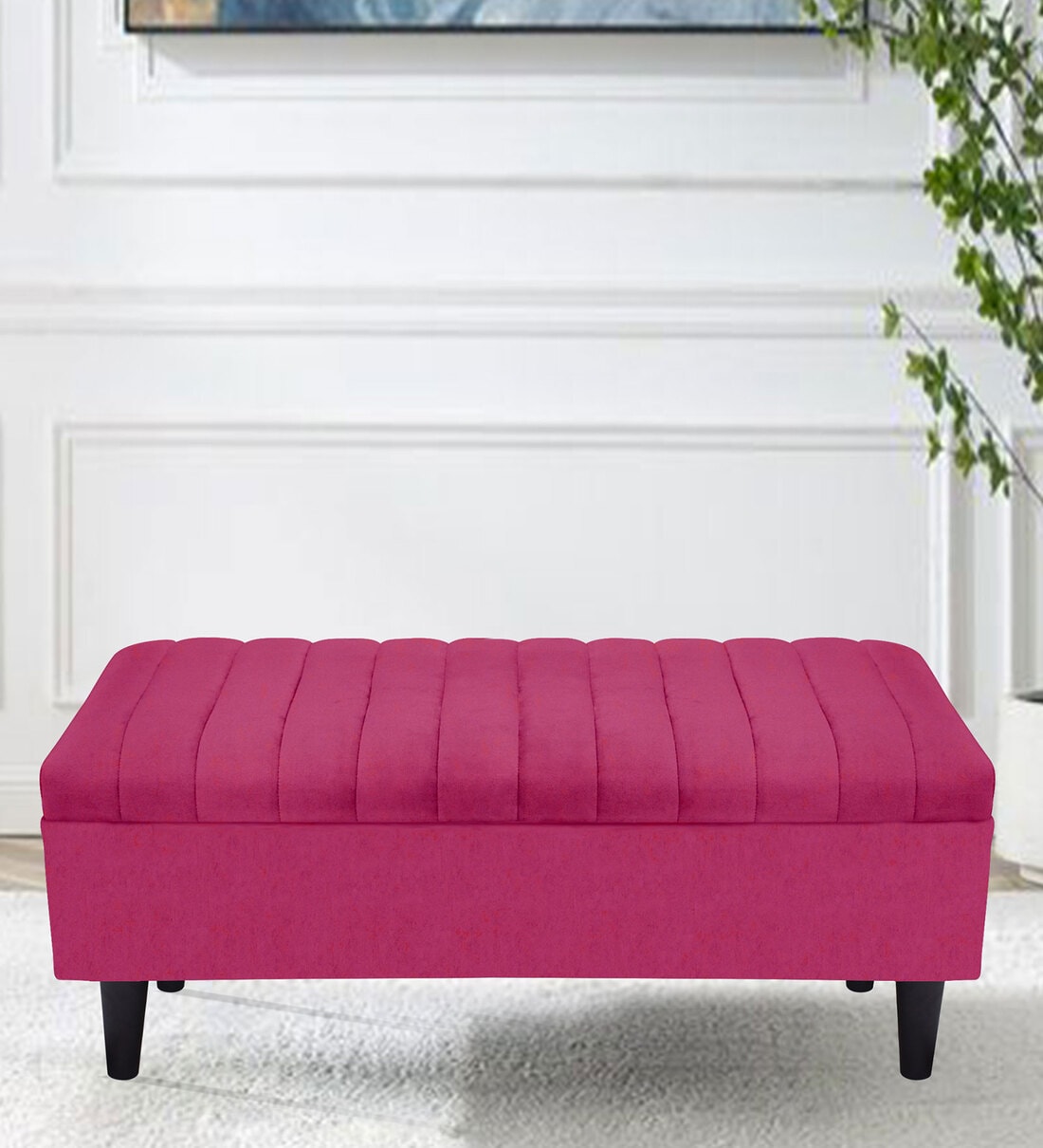 Buy Soho Velvet Bench in Maroon Colour at 53% OFF by ARRA | Pepperfry