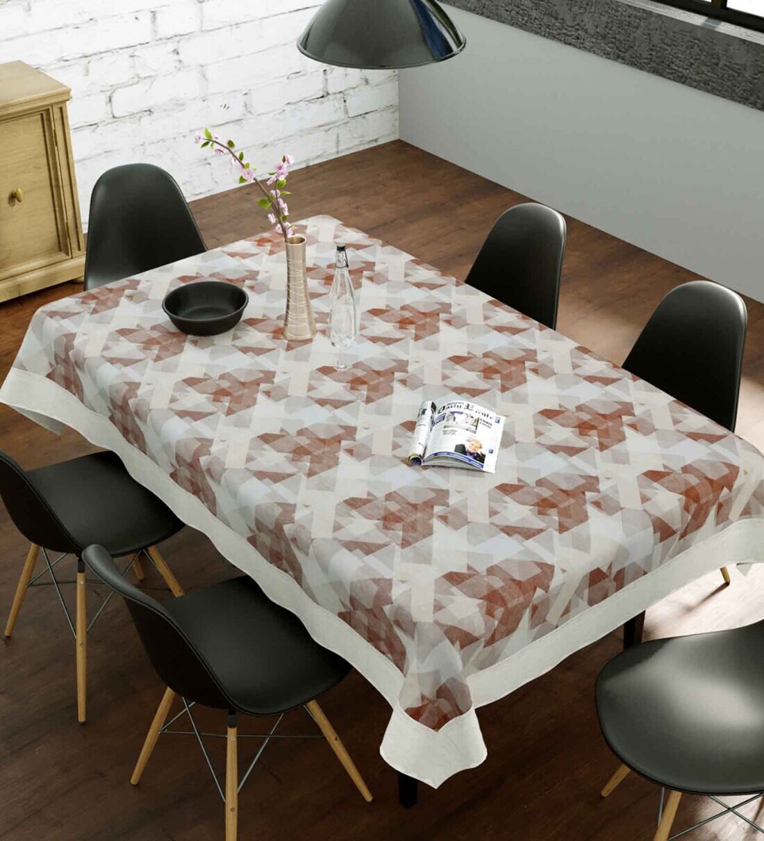 Buy Solid Brown PVC 90 X 60 Inch Table Cloth by Clasiko Online - Table ...