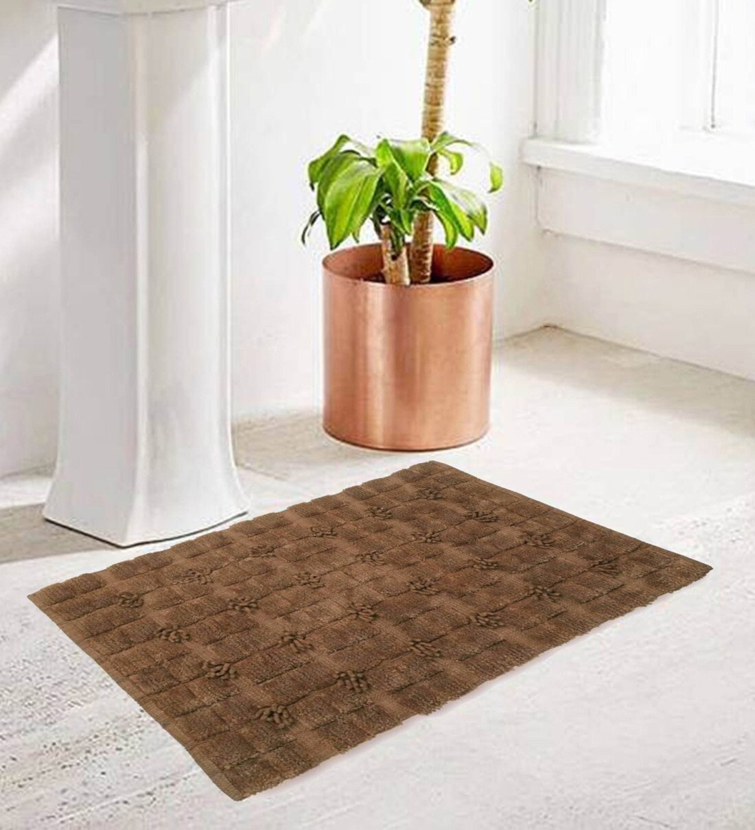 Buy Solid Cotton 16 X 24 Inch Anti Skid Bath Mat by Romee Online ...