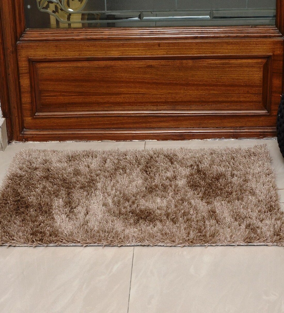 Buy Brown Solid Microfibre 31 x 20 Inches Super Soft Door Mat by AVI ...