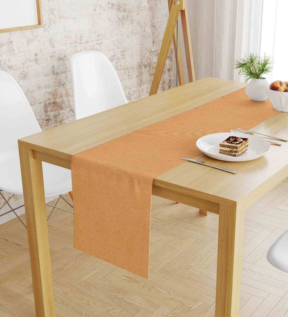 Buy Solid Orange Polyester 72 X 12 Inches Table Runner by S9home Online ...