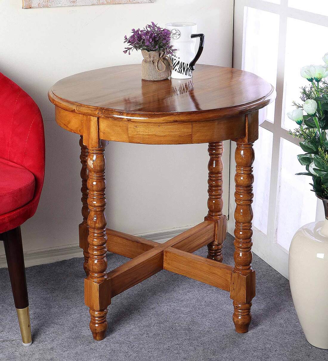 Buy Solid Wood End Table In Natural Finish By The Urban Store Online ...