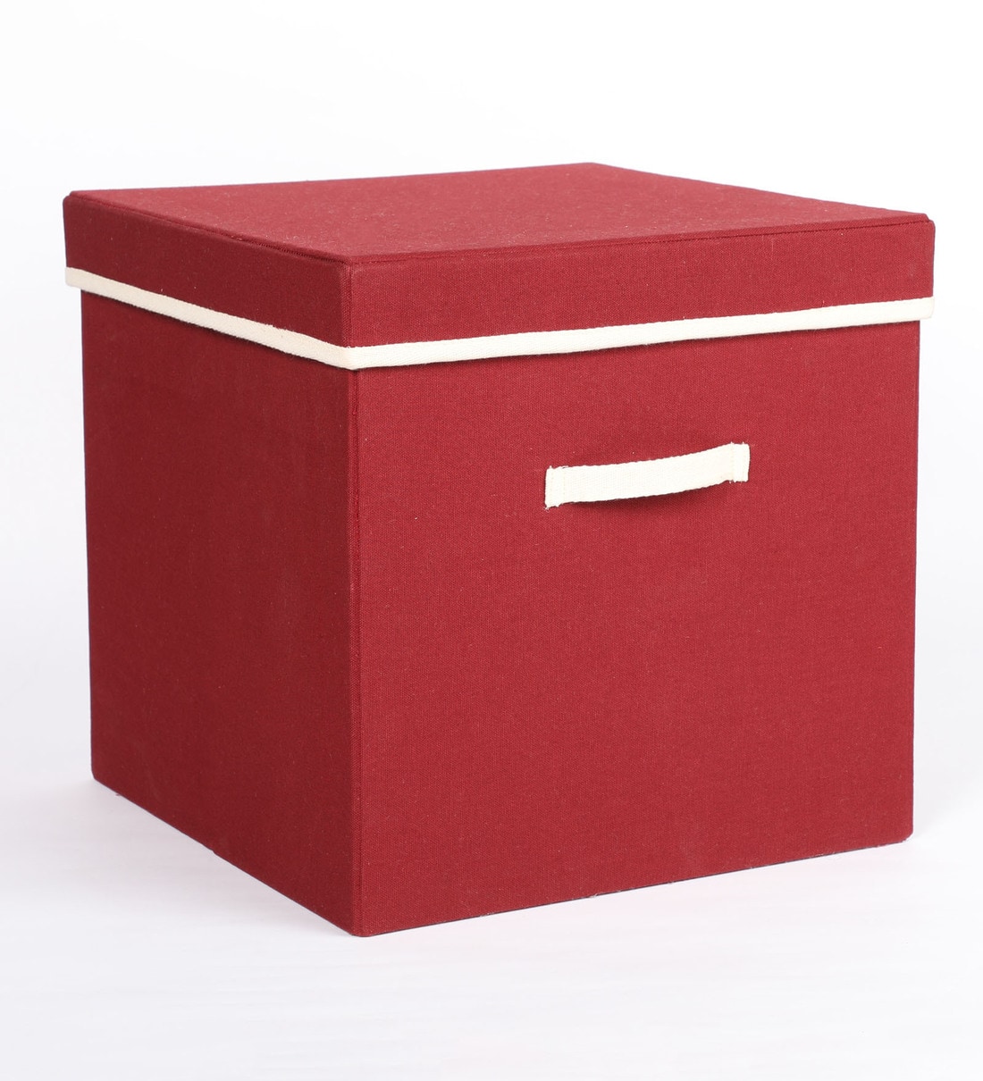 Buy Maroon Canvas & Mdf Wardrobe Box (L: 14, W: 14, H: 14 Inches) by ...