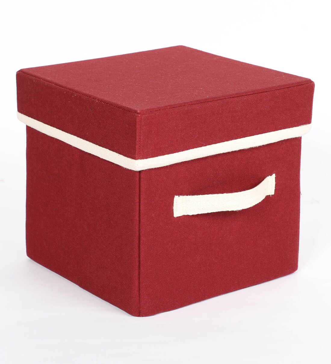 Buy Maroon Canvas & Mdf Wardrobe Box (L: 8, W: 8, H: 8 Inches) by ...