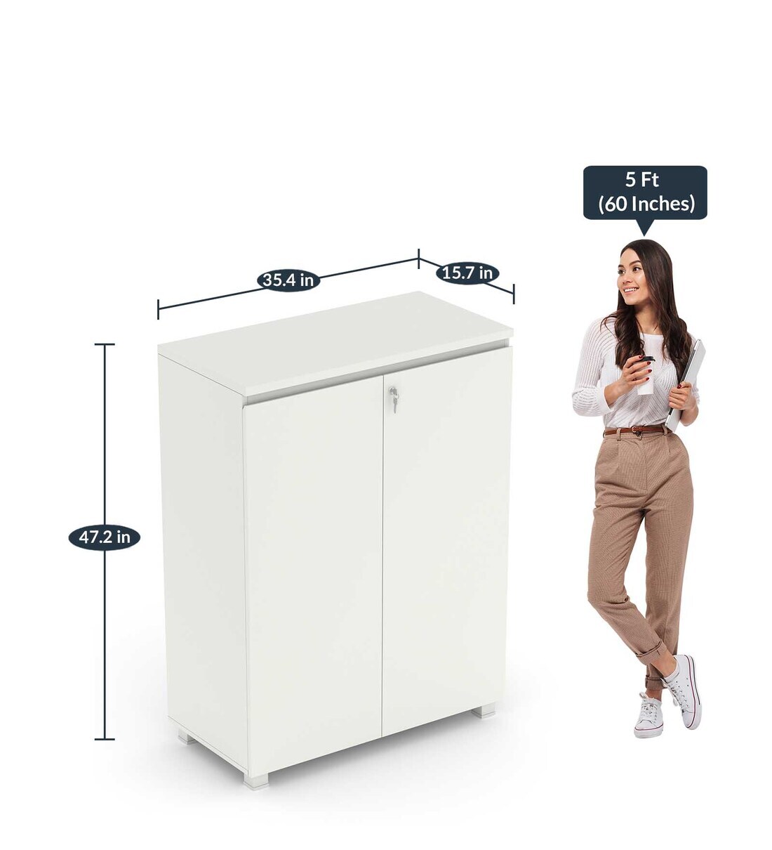 Buy SOS File Cabinet in Everest White Finish with Lock Online - File ...