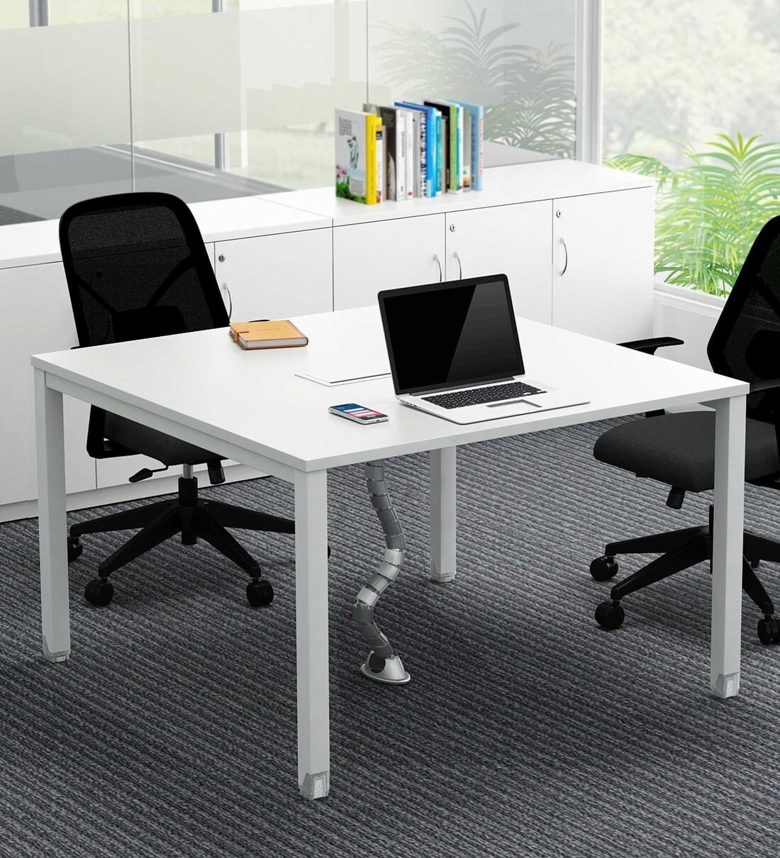 Buy Workstation In Everest White Finish With Drawer at 17% OFF by ...