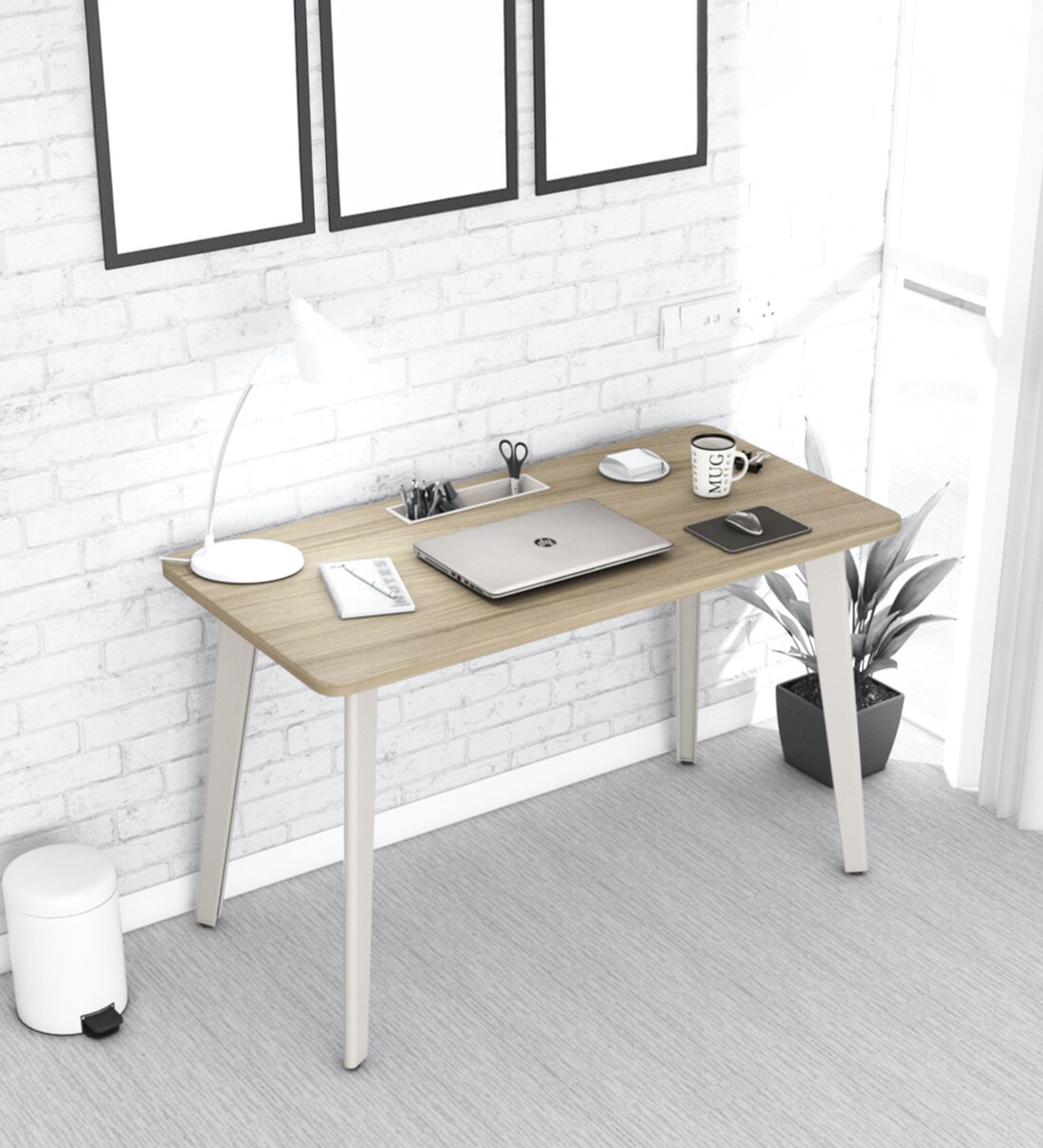 Buy Writing Table in Drift Wood Finish by Spacewood Office Solutions ...