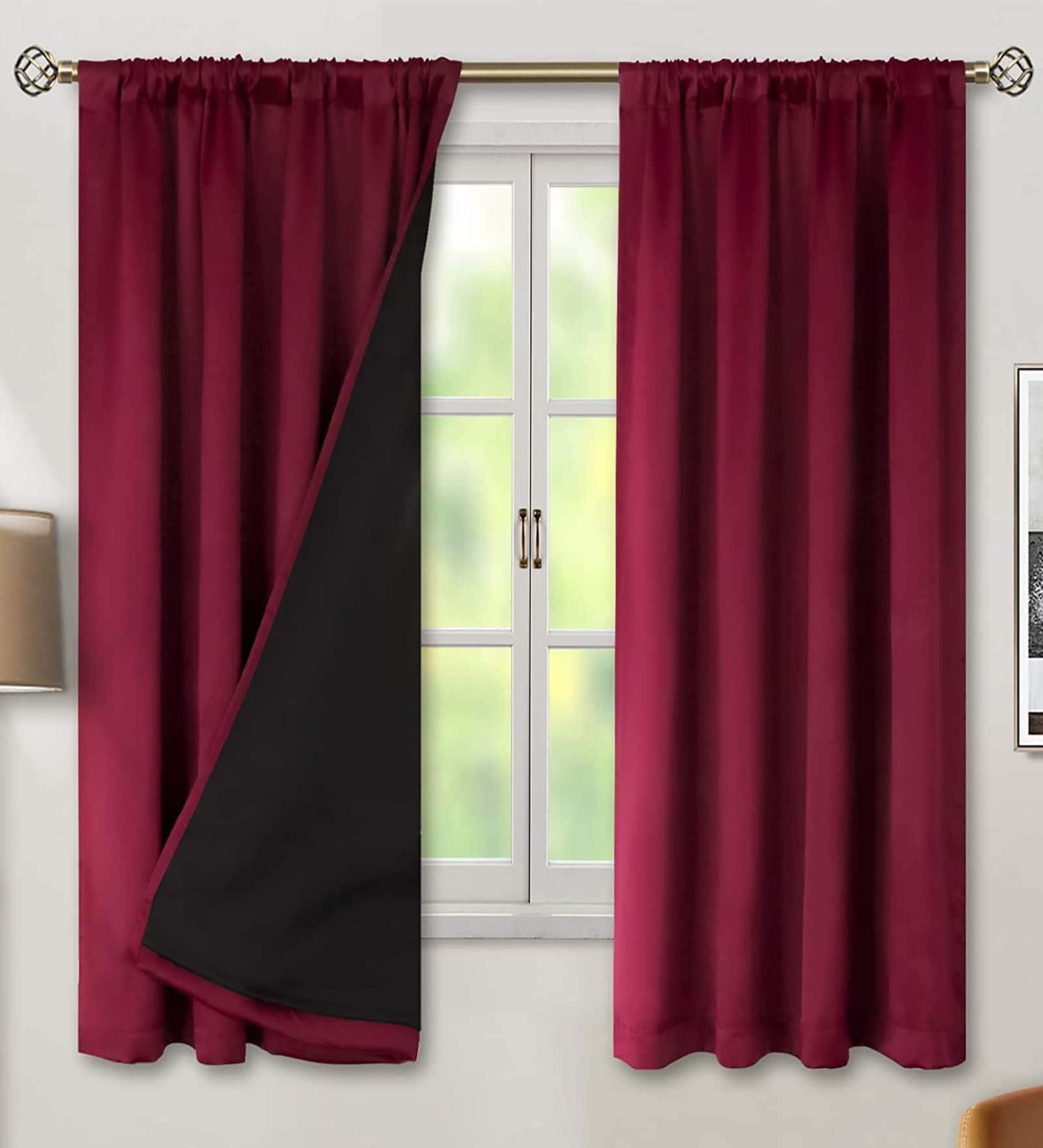 Buy Solid (Pack of 2) 8 Ft Blackout Eyelet Polyester Door Curtain ...