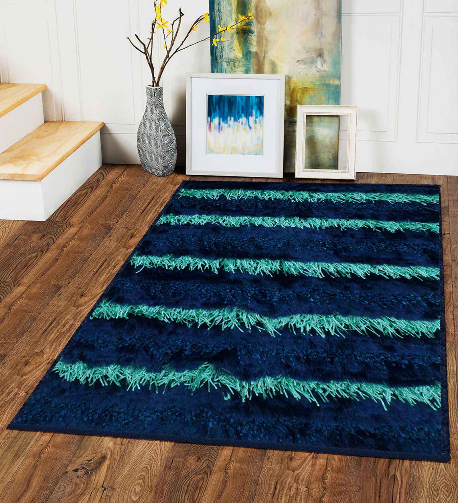 Buy Stripes Pattern Polyester Machine Made 3 x 5 Feet Carpet at 50% OFF ...
