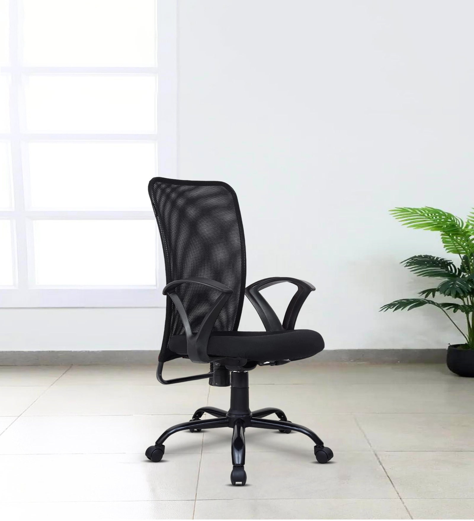 Buy Solid Breathable Mesh Ergonomic Chair In Black Colour at 67% OFF by ...