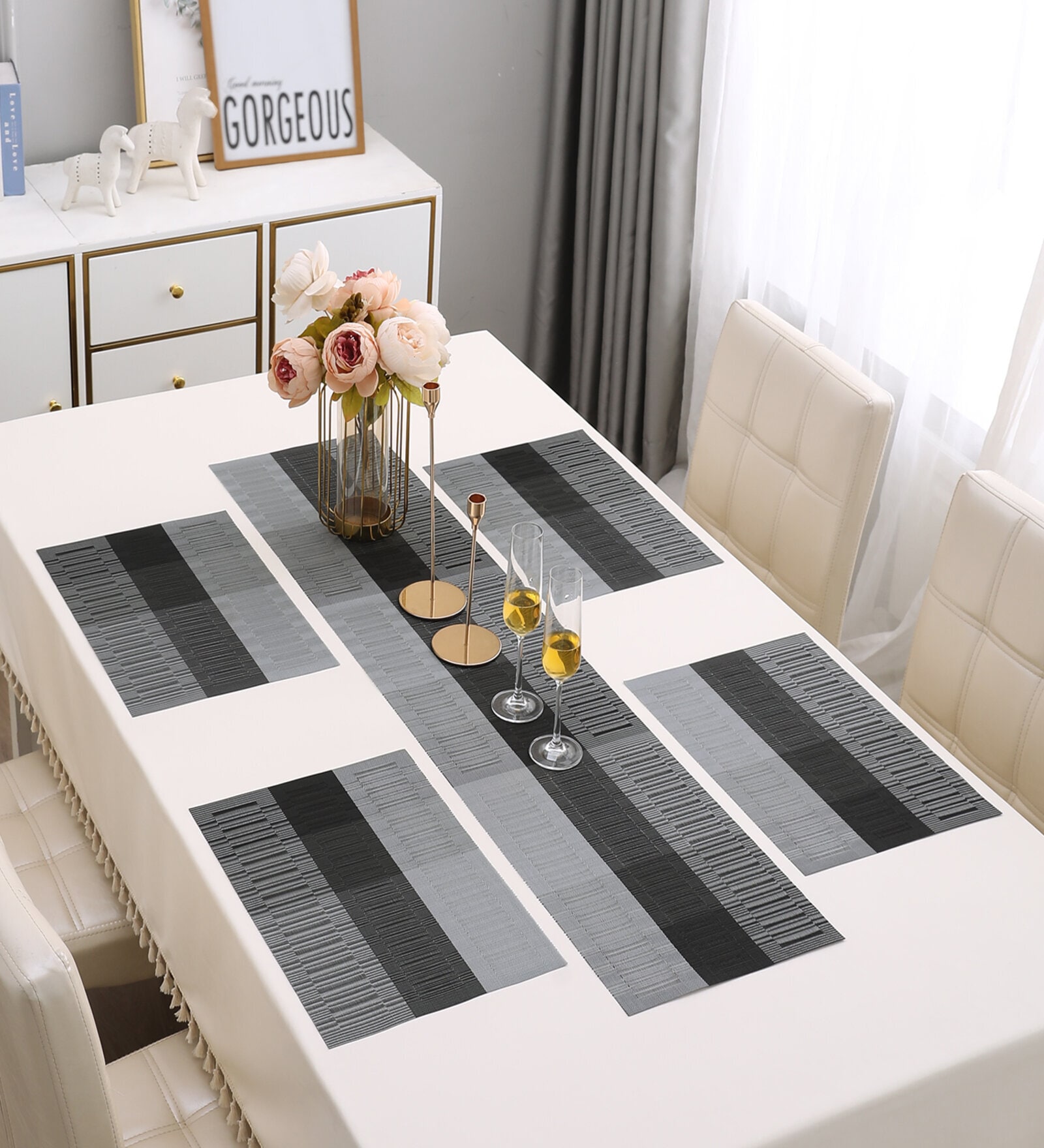 Buy Solid Gray (18 x12) PVC Table Linen (Set of 5) at 18% OFF by HOKIPO ...