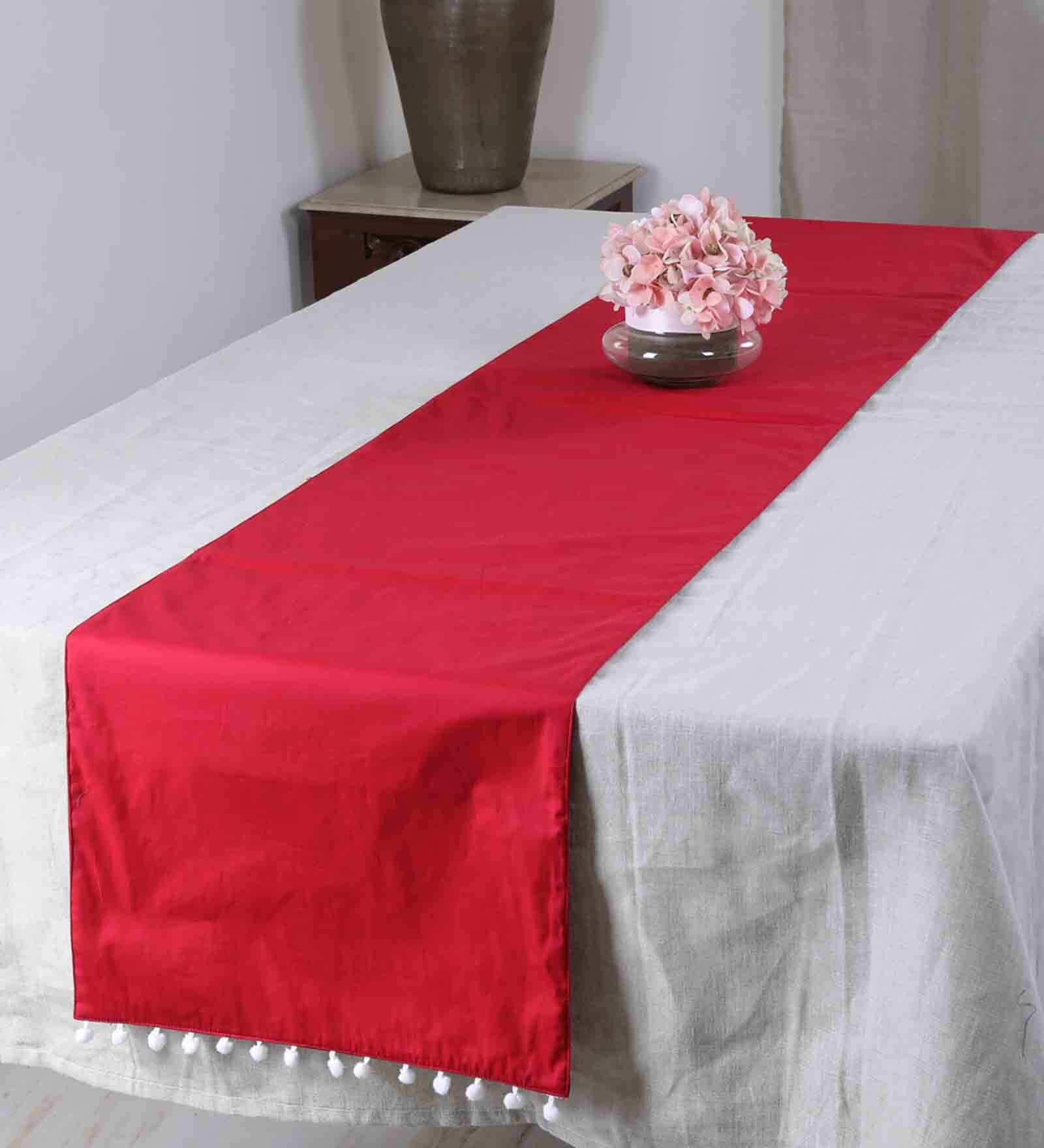 Buy Solid Maroon (15 x 72) Cotton Table Runner at 76% OFF by My gift ...