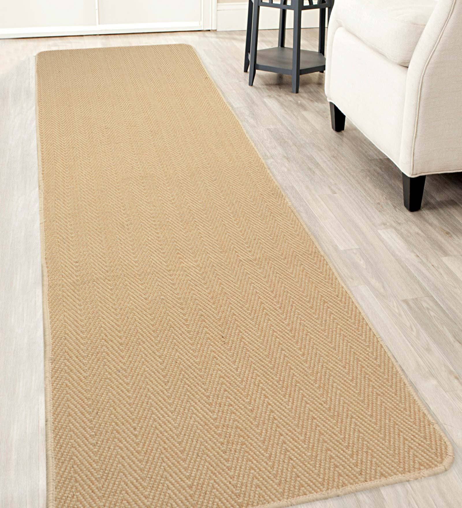 Buy Plain Solid Jute 7 X 2 Feet Machine Made Hallway Runner By Saral ...