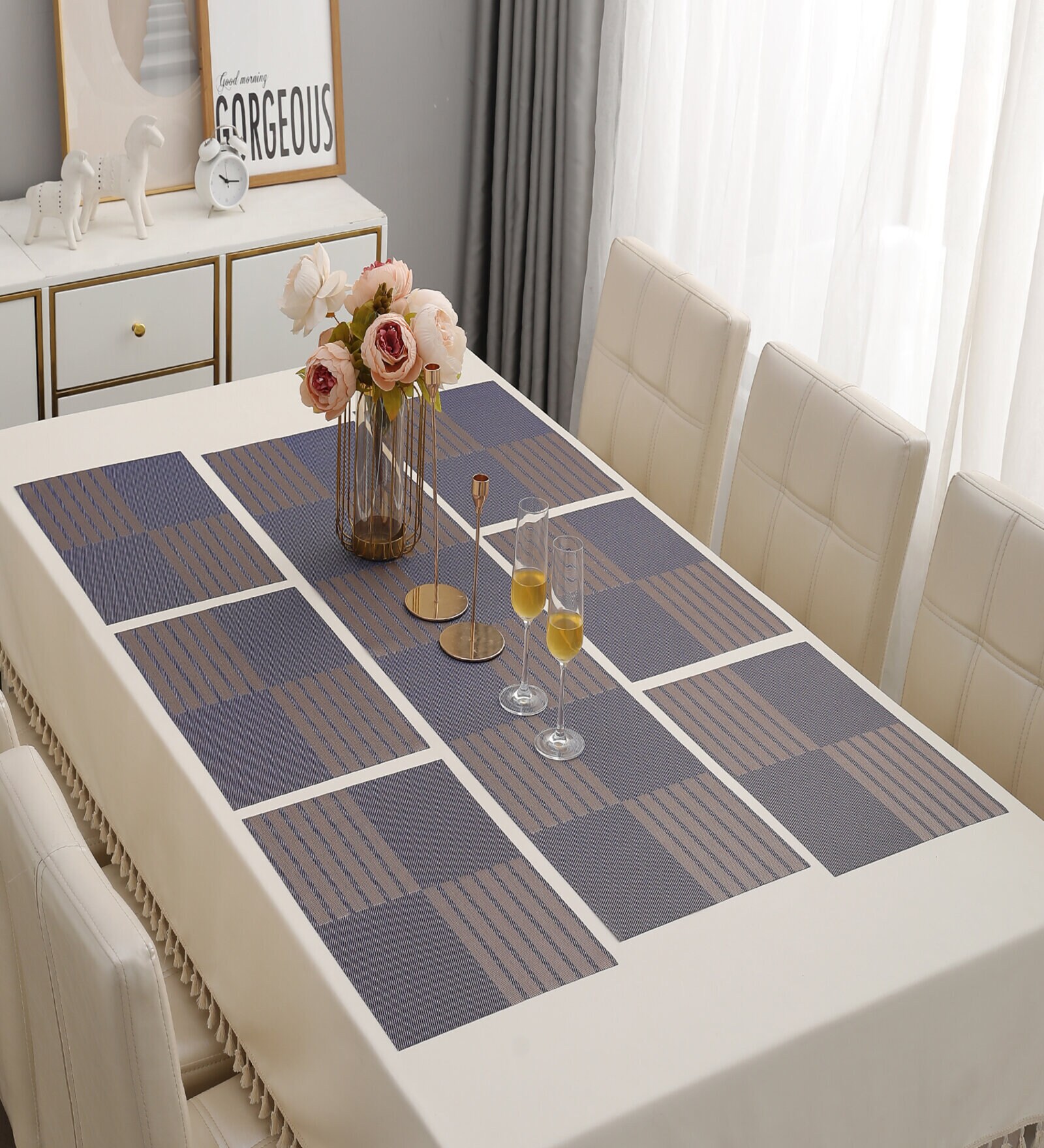 Buy Geometric Purple (18 x12) PVC Table Linen (Set of 7) at 17% OFF by ...