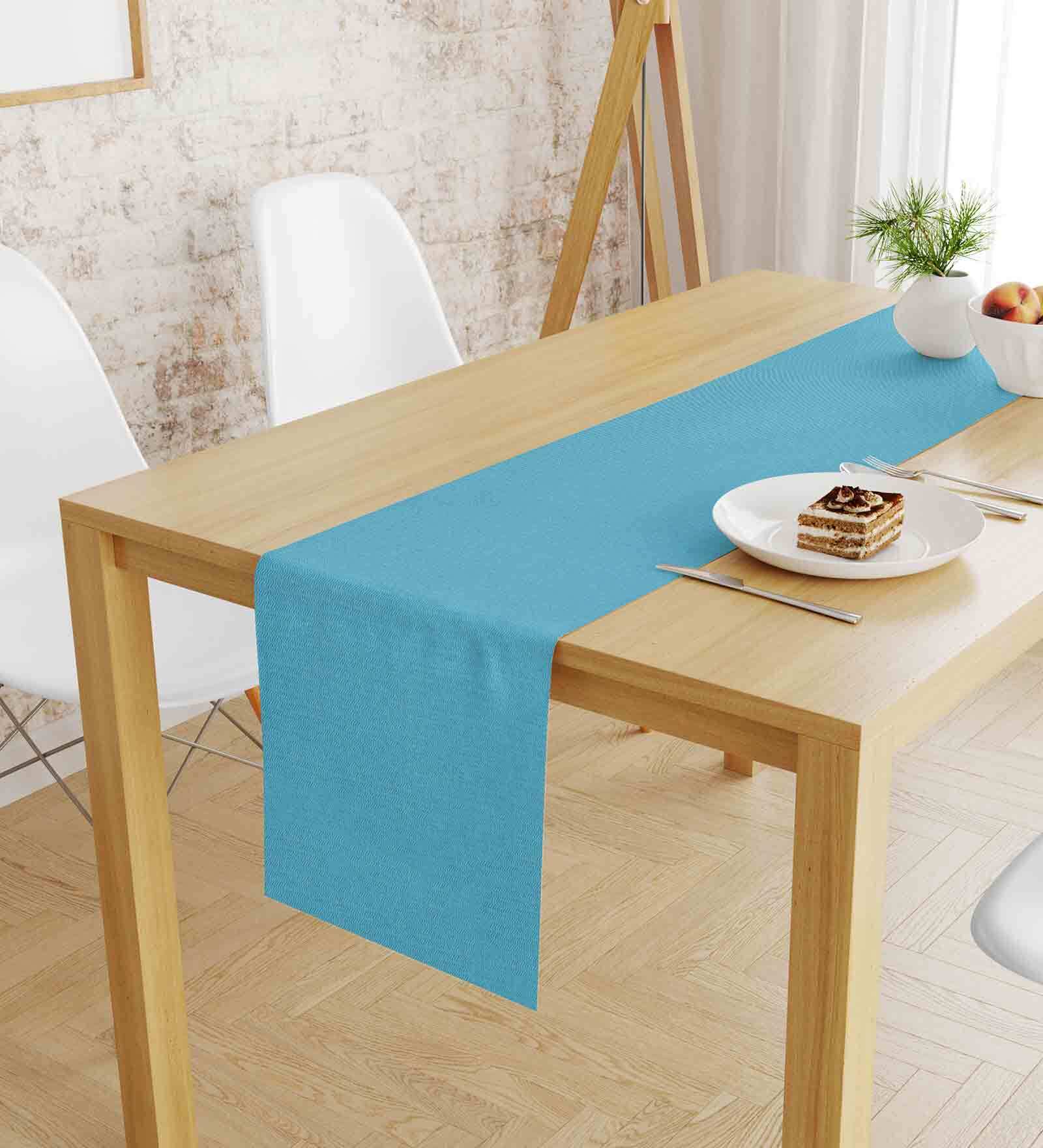 Buy Dotterel (72x12) Turquoise Blue Polyester Table Runner at 67% OFF ...
