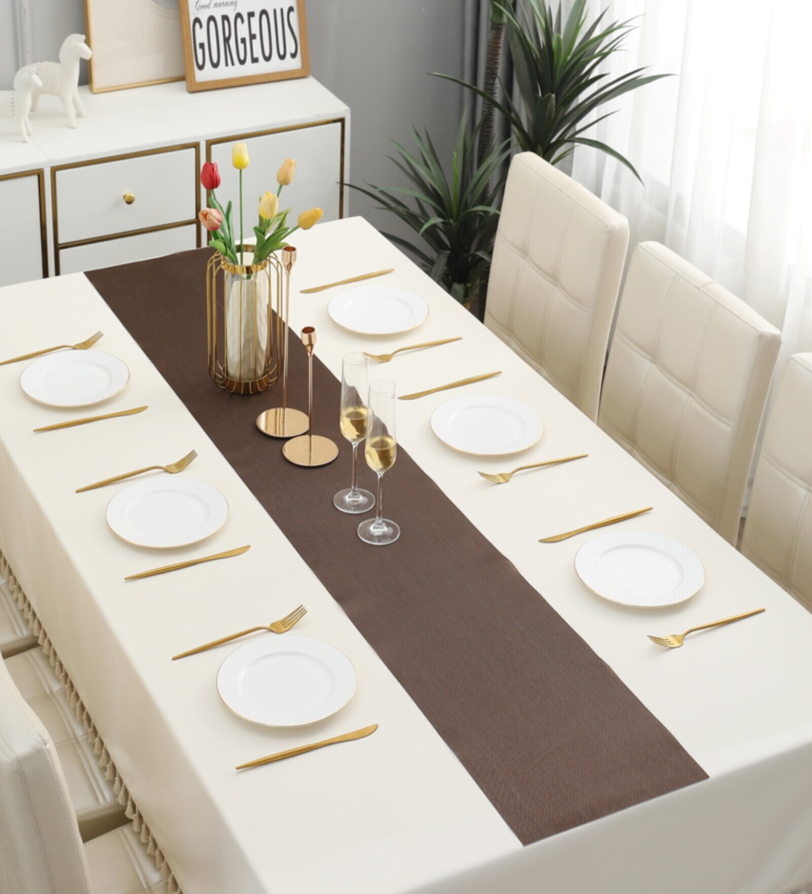 Buy Solid Brown (71 x12) PVC Table Runner at 38% OFF by HOKIPO | Pepperfry