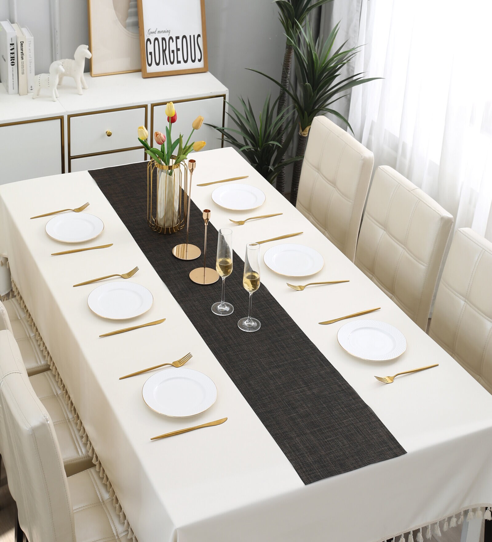 Buy Solid Brown (71 x12) PVC Table Runner at 38% OFF by HOKIPO | Pepperfry