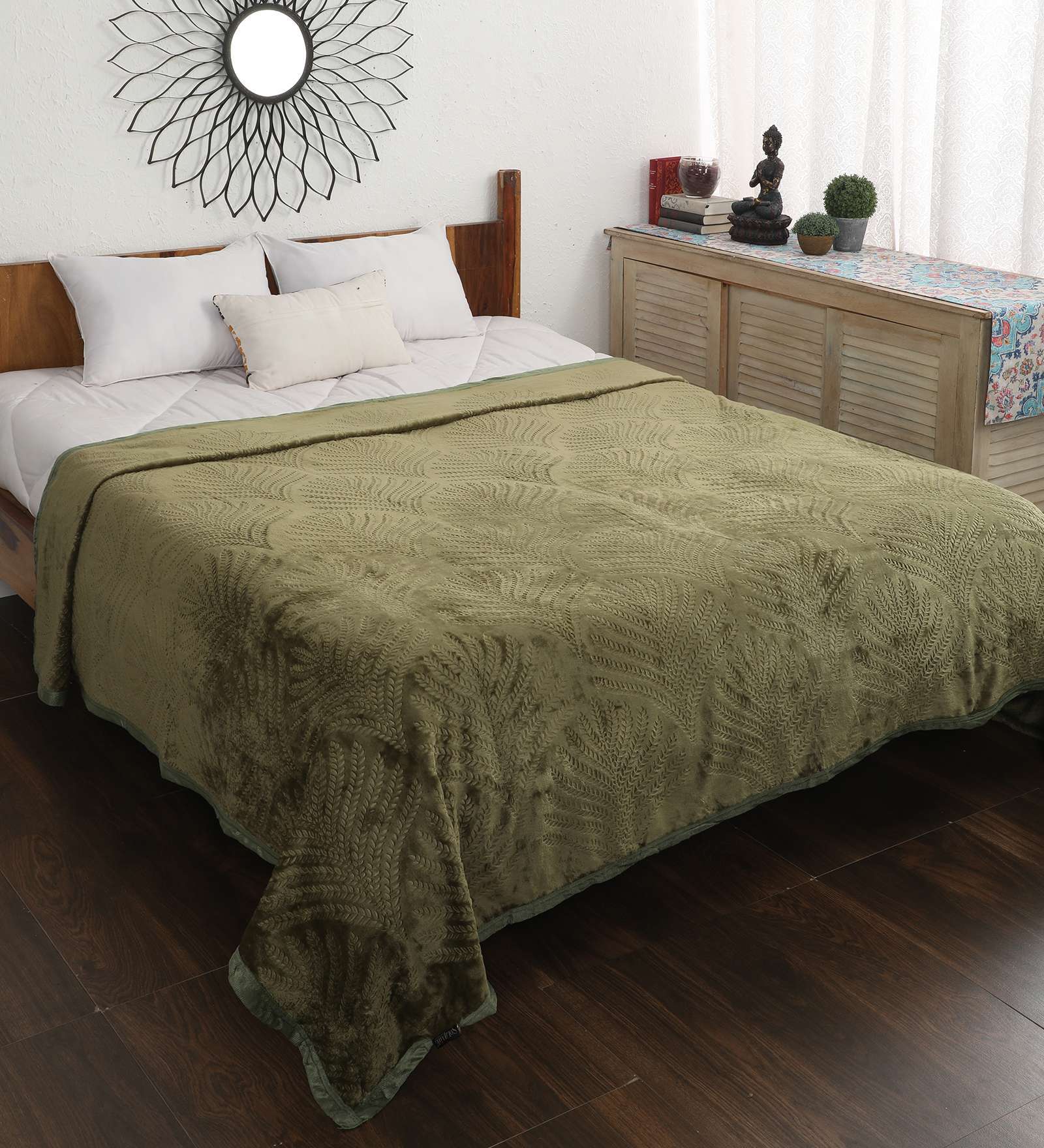 Buy Green Polyester 150 GSM Double Bed AC Room Blanket at 37% OFF by ...