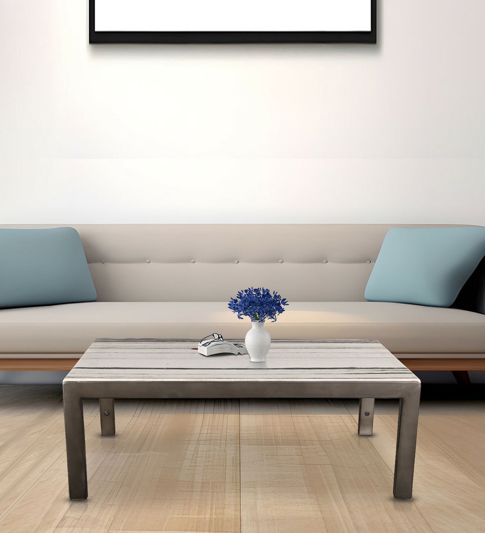 Buy Solstice Marble Coffee Table In White & Black Colour at 72% OFF by ...