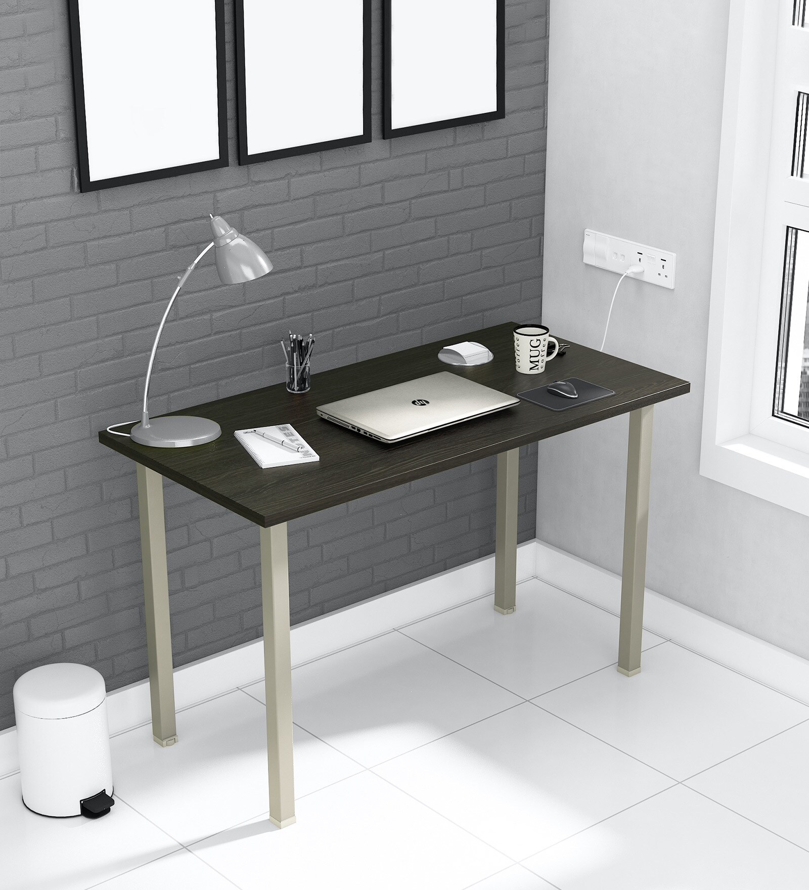 Buy SOS Eco Desk Table in Shadow Oak Finish at 1% OFF by Spacewood ...