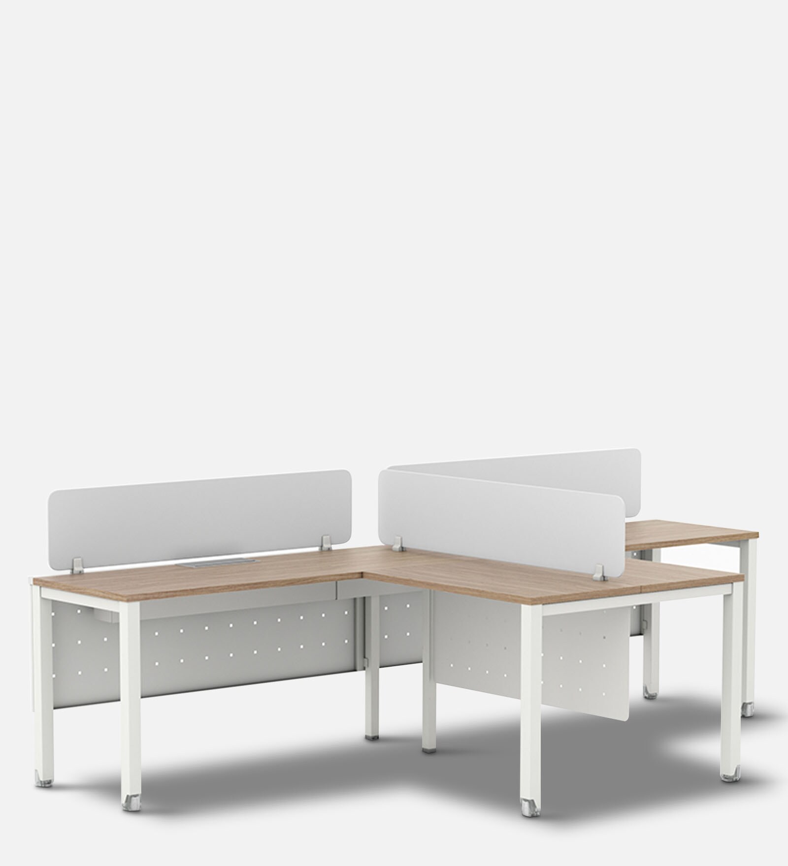Buy SOS Liteoffice Workstation T Shape with Glass Screen & Modesty in ...
