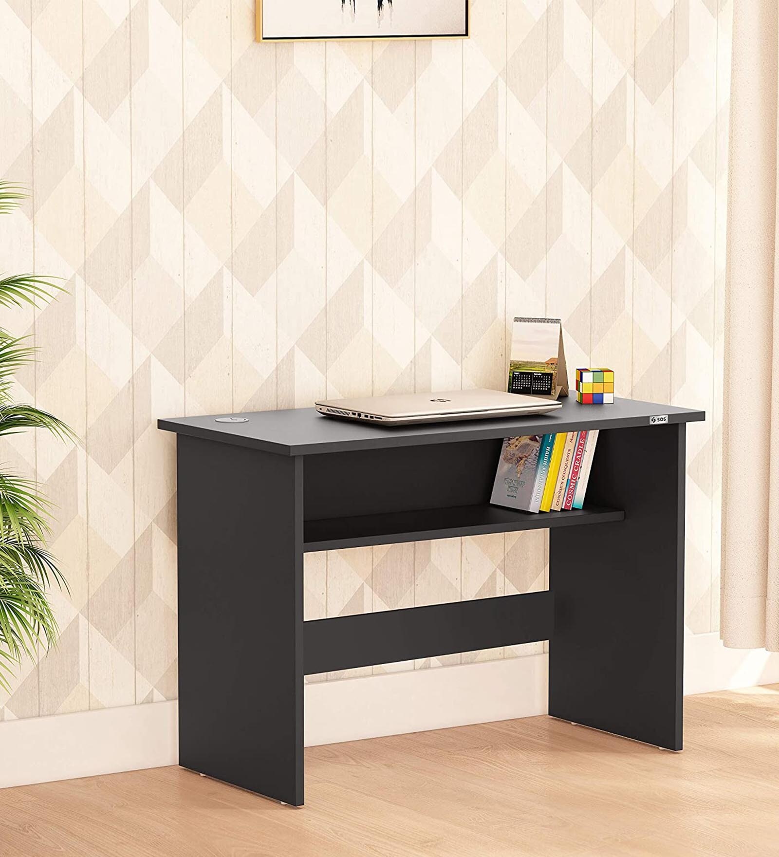 Buy Cerebrum Writing Table in Slate Grey Finish at 22% OFF by Spacewood ...