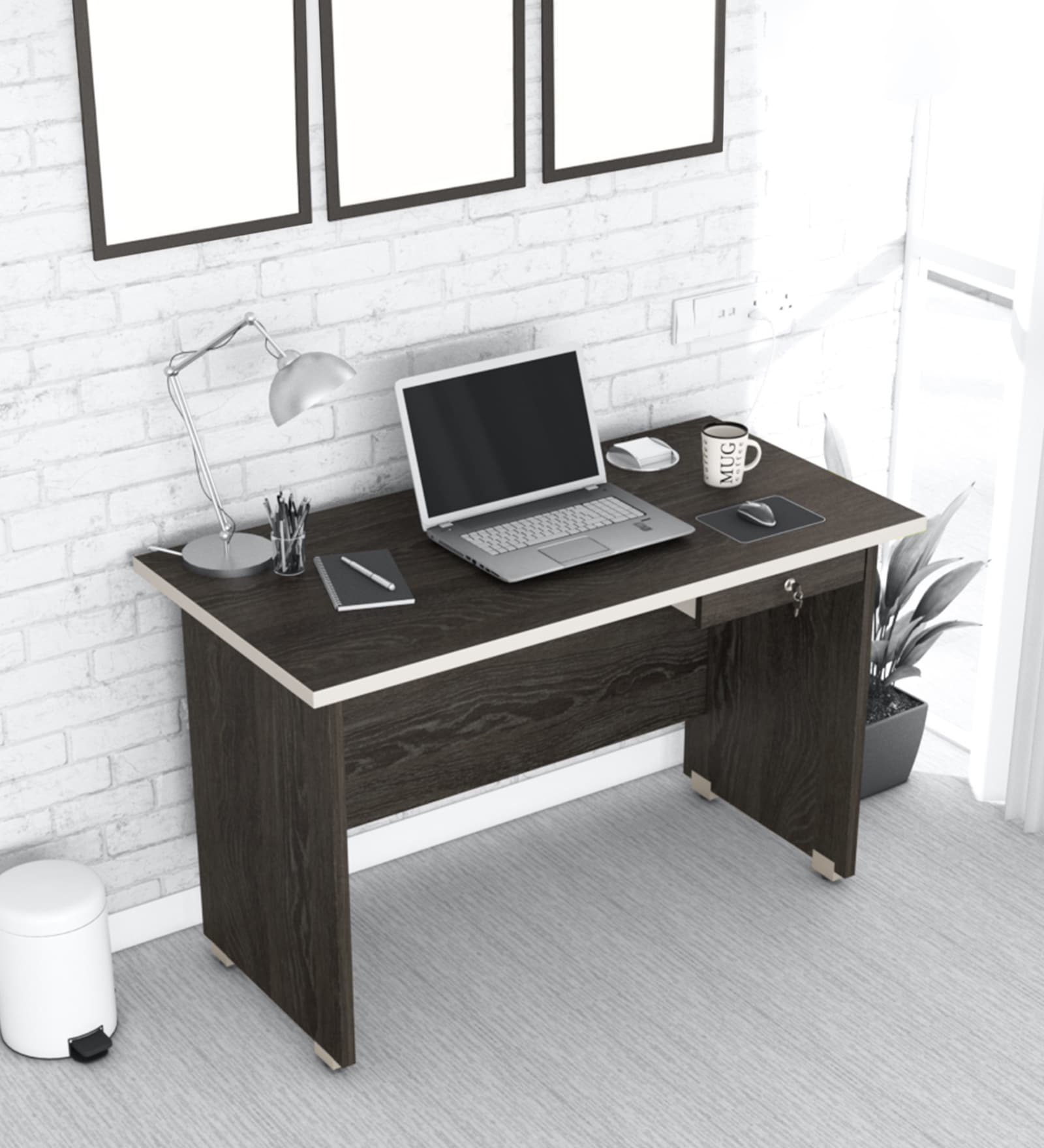 Buy SOS Multi Desk Study Table with Drawer in Shadow Oak Finish at 25% ...