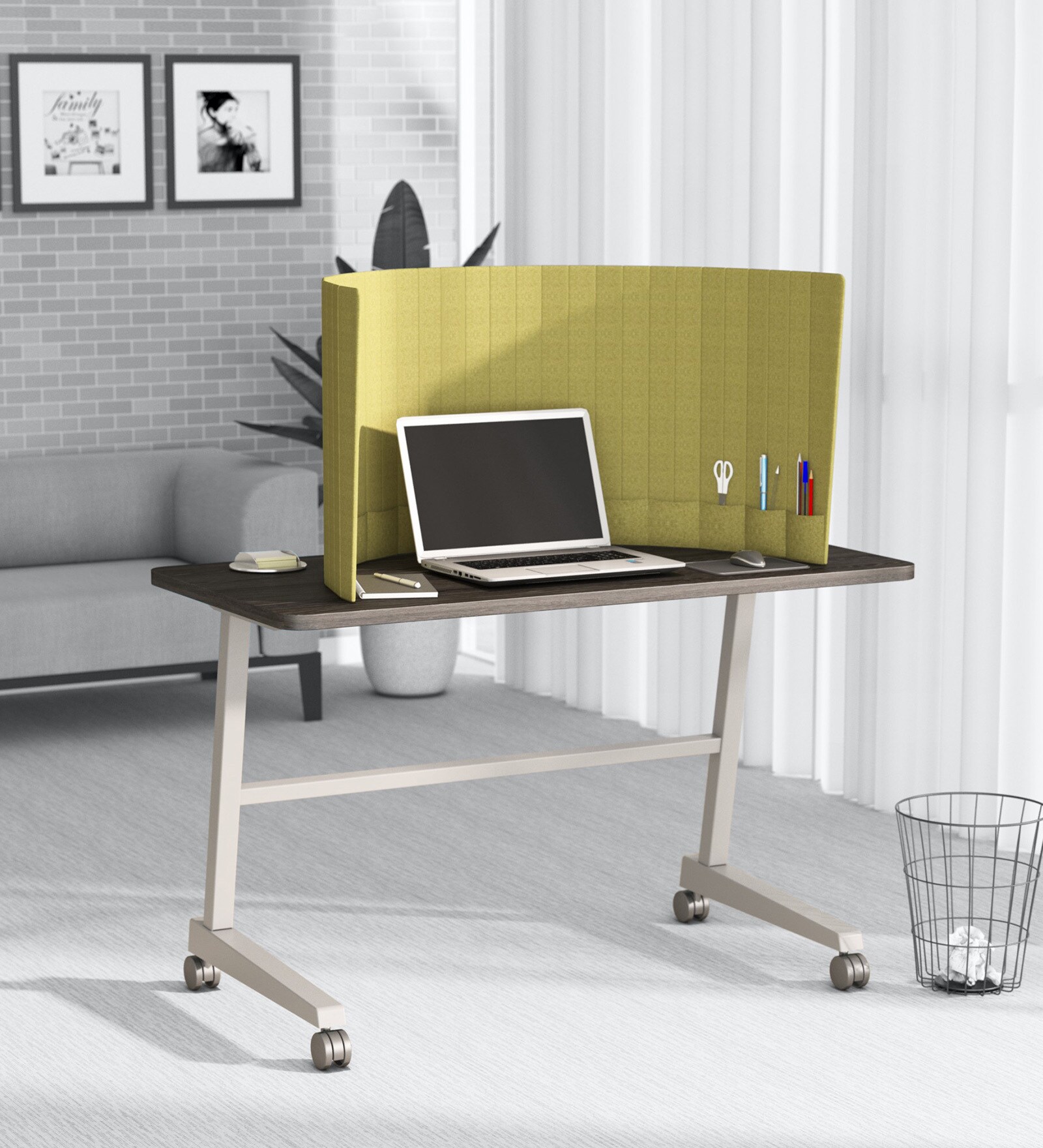Buy SOS Mobile Desk & Screen in Shadow Oak & Green Colour at 5% OFF by ...