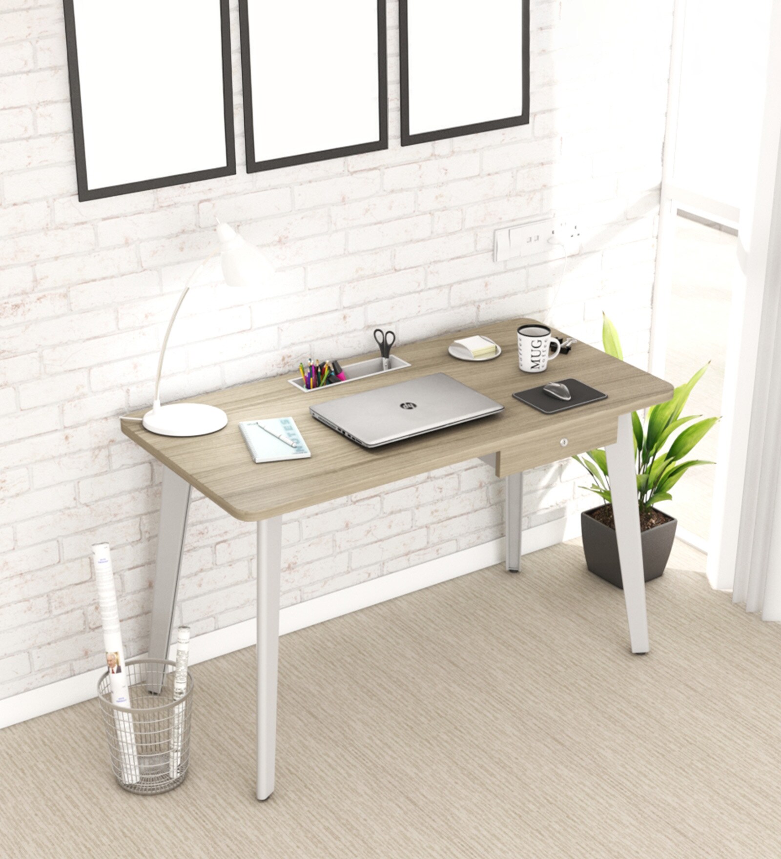 Buy Writing Table with Drawer in Drift Wood Finish at 12% OFF by ...