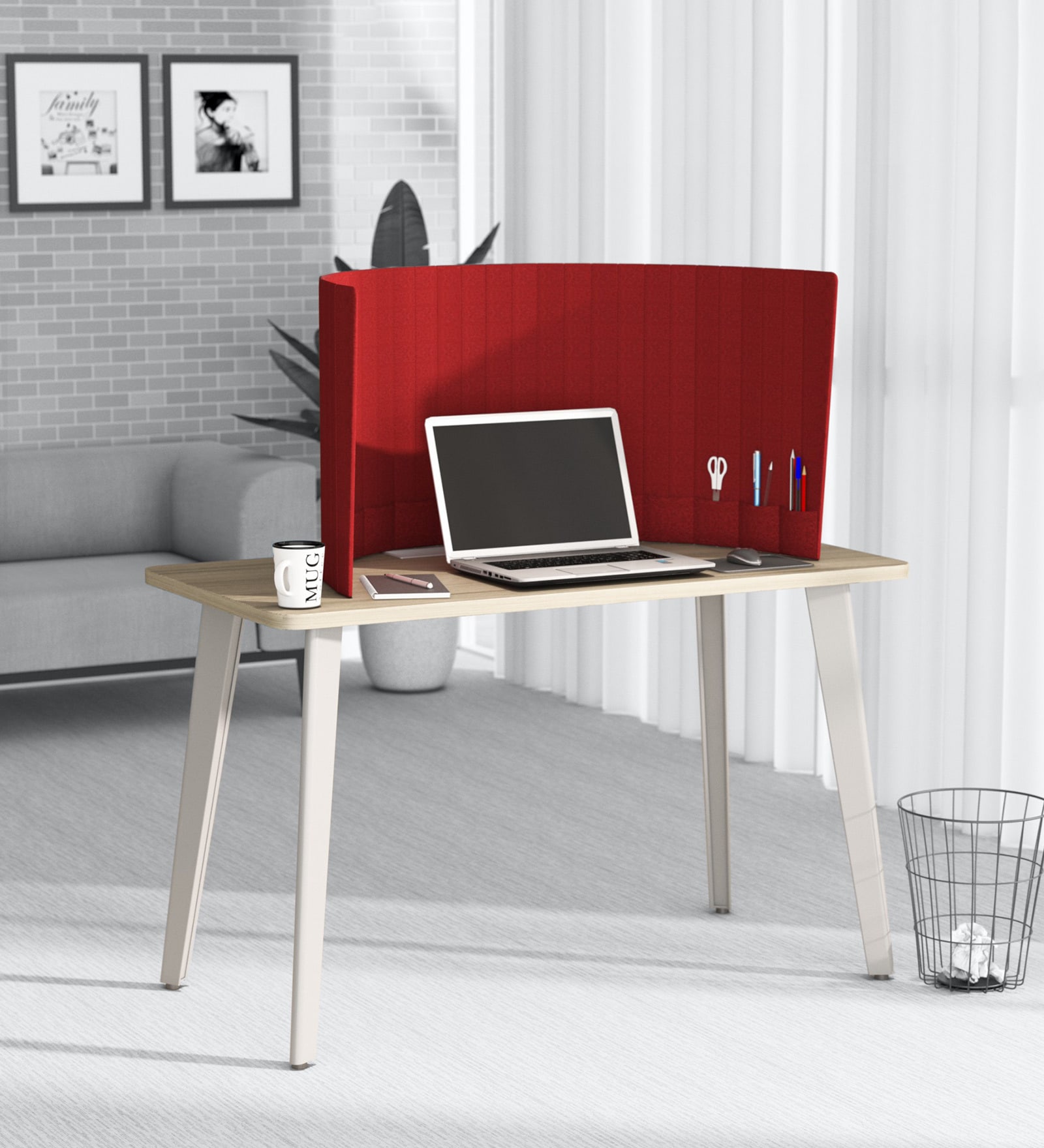 Buy SOS Smart Desk & Screen in Drift Wood & Maroon Colour at 5% OFF by ...