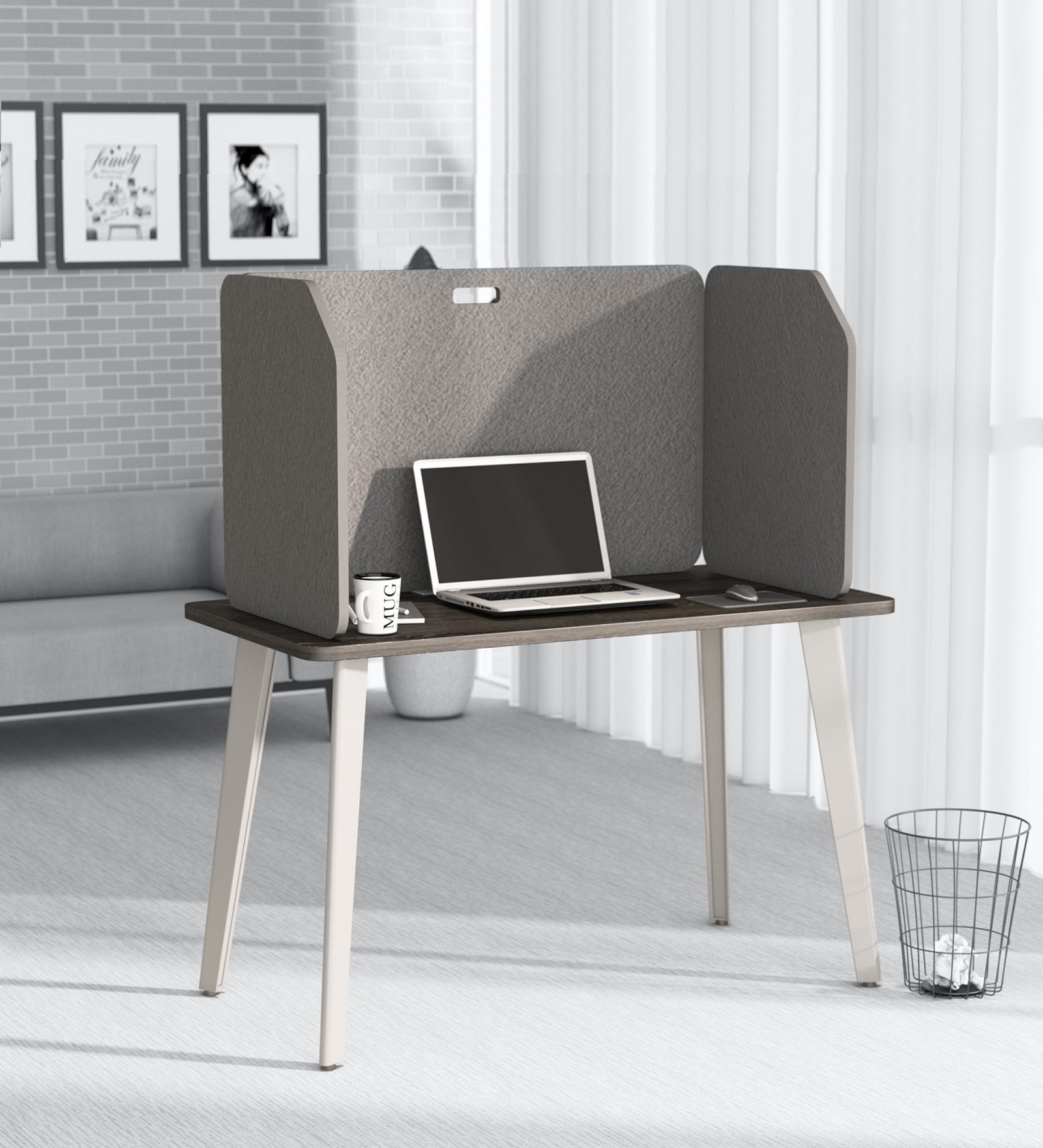 Buy SOS Smart Desk & Screen in Shadow Oak & Grey Colour at 4% OFF by ...