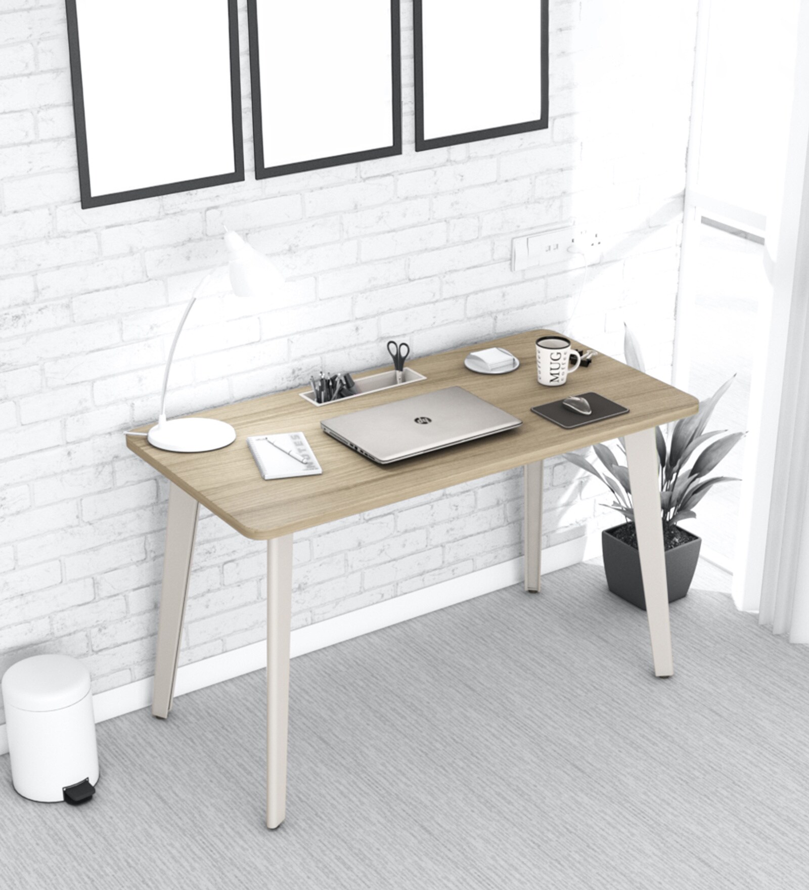 Buy Writing Table in Drift Wood Finish by Spacewood Office Solutions ...