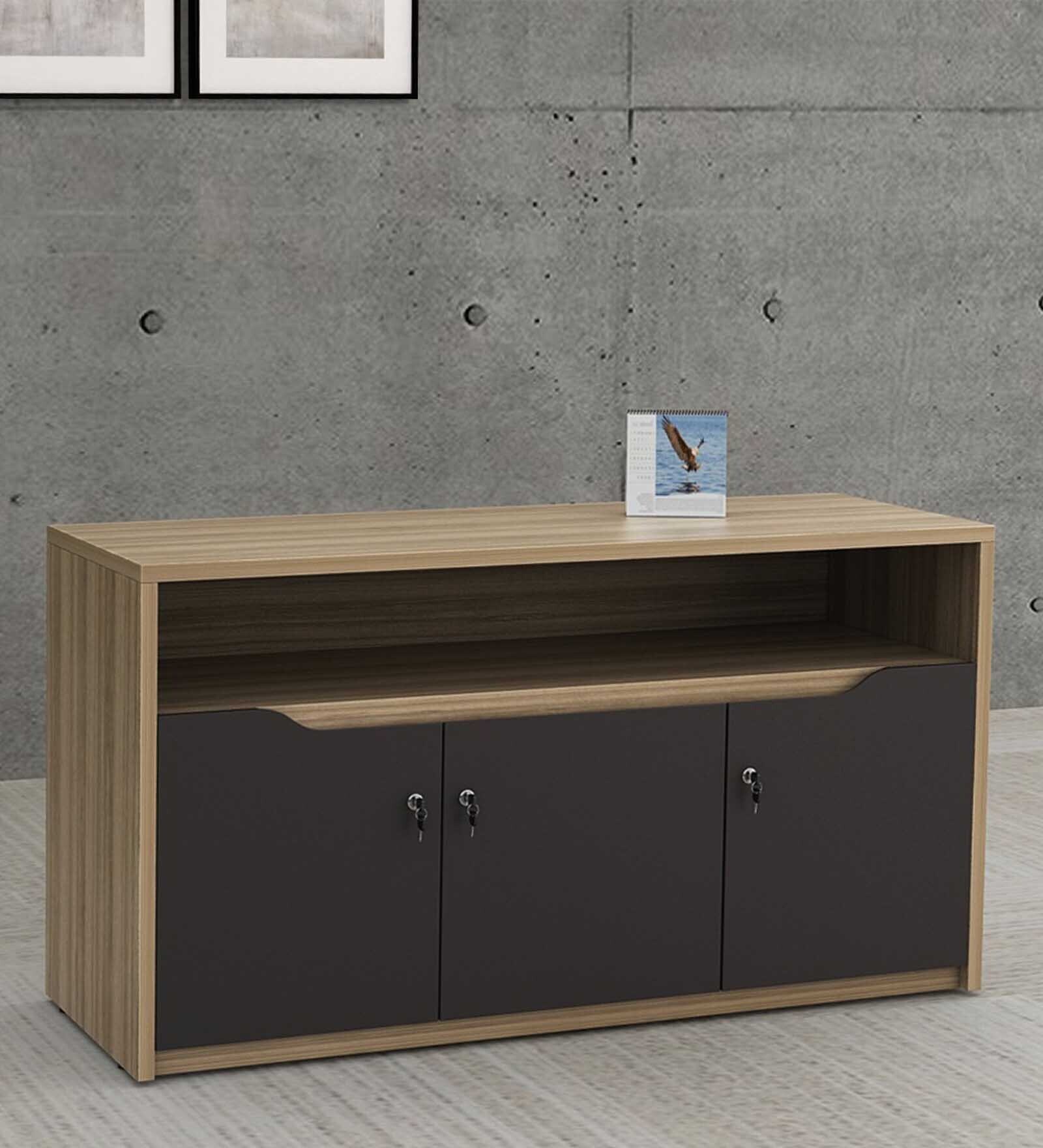 Buy SOS File Cabinet in Classic Cherry & Slate Grey Finish with Lock at ...