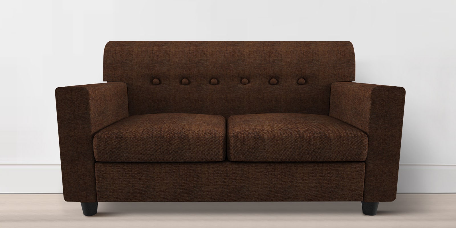 Buy Solitaire Fabric 2 Seater Sofa in Brown Colour by Adorn Homez ...