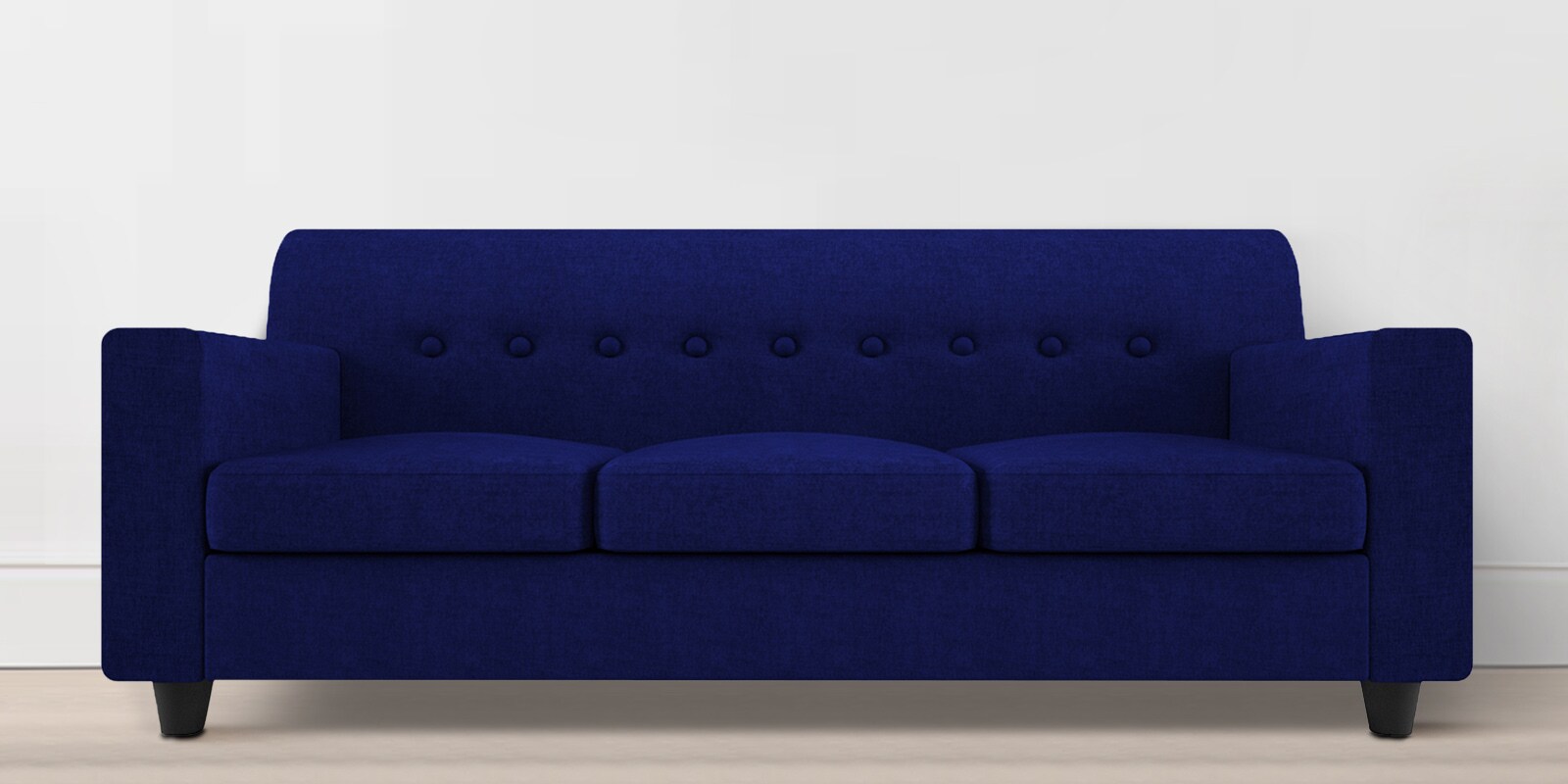 Buy Solitaire Fabric 3 Seater Sofa in Navy Blue Colour Online ...