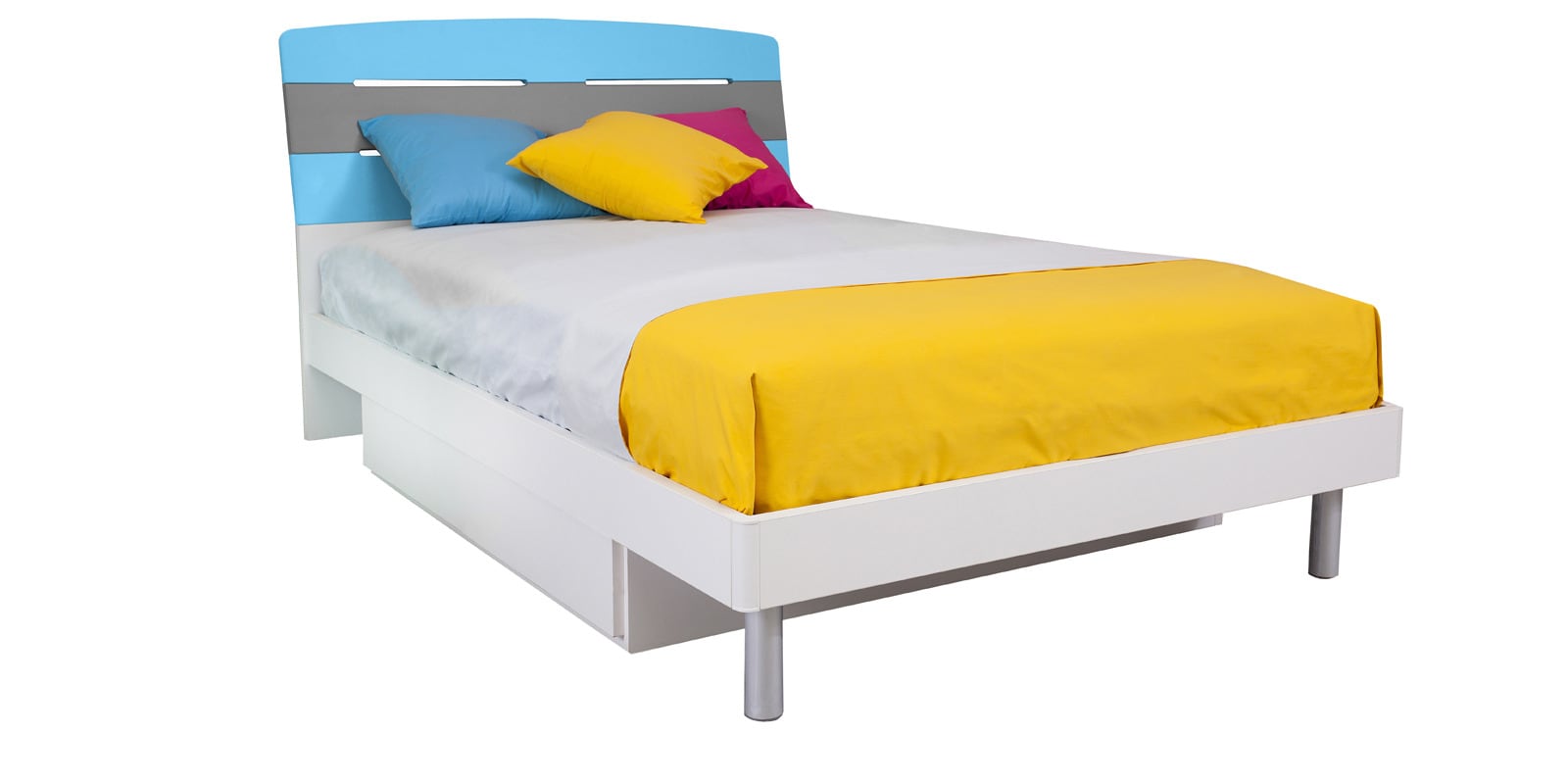 Buy Solo Single Bed in Blue, Grey & White Colour at 2% OFF by Alex ...