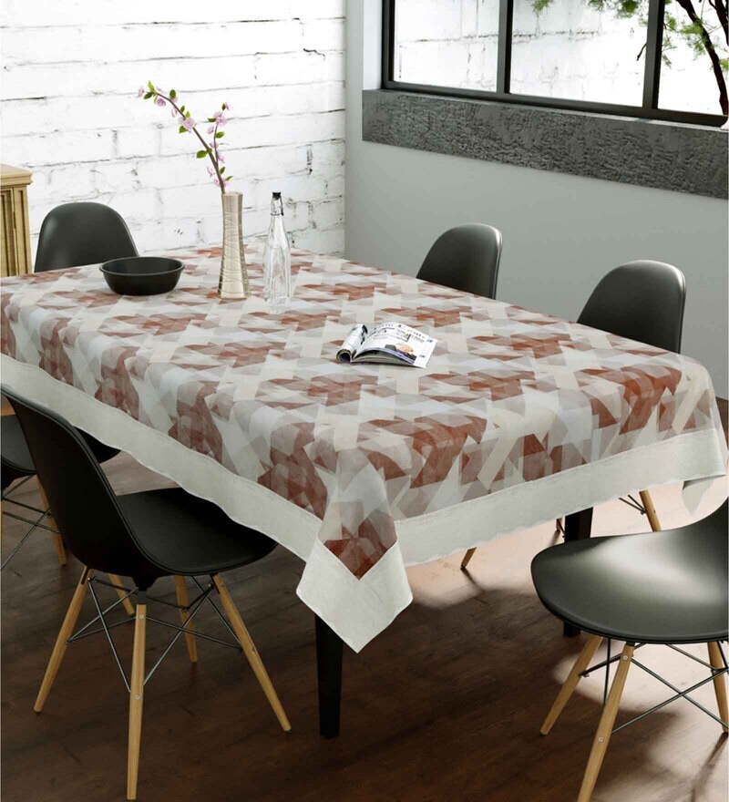 Buy Solid Brown PVC 90 X 60 Inch Table Cloth by Clasiko Online - Table ...