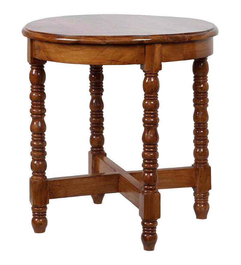 Buy Solid Wood End Table In Natural Finish By The Urban Store Online ...