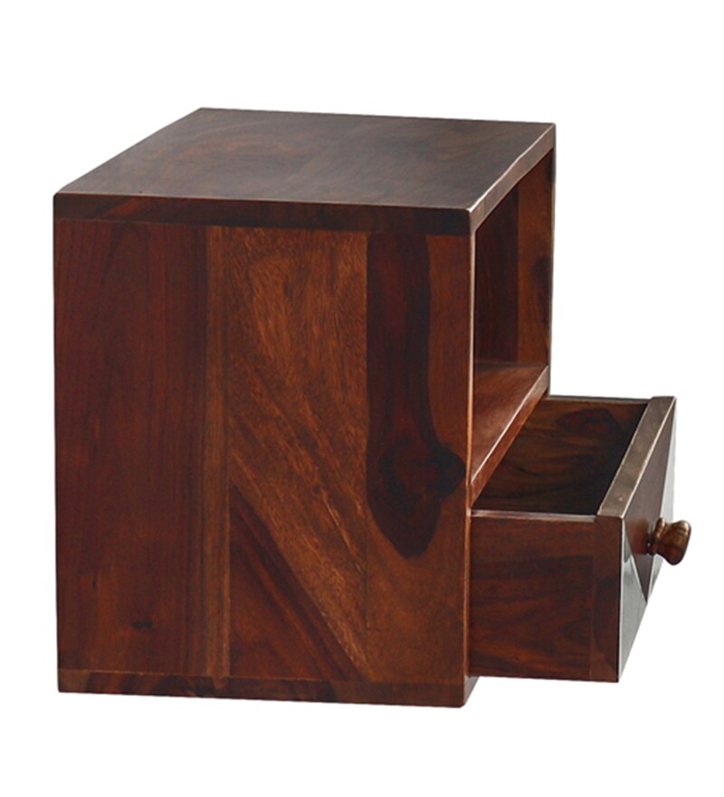 Buy Mango Wood Book shelf in Teak finish Online - Modern Wall Shelves ...