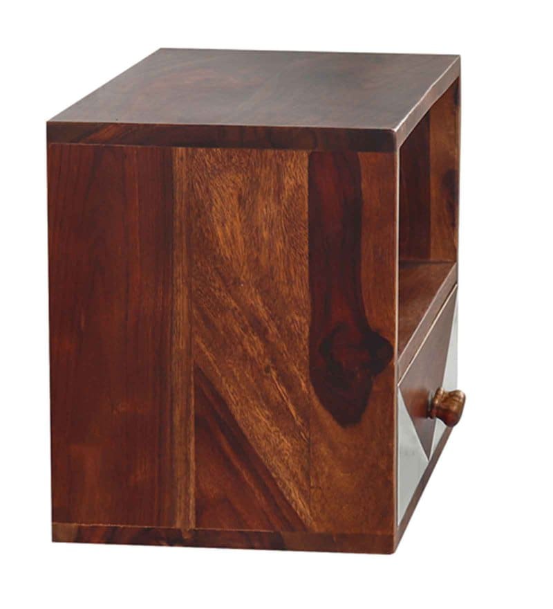 Buy Mango Wood Book shelf in Teak finish Online - Modern Wall Shelves ...