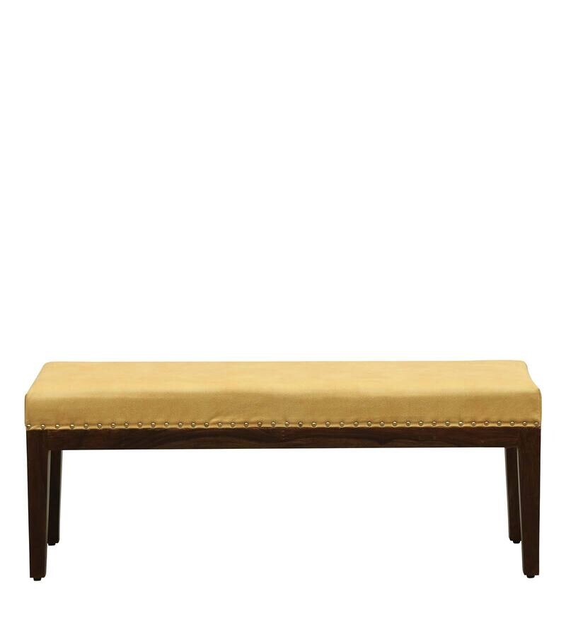 Buy Tilapia Upholstered Bench In Yellow Colour By Mudramark Online ...