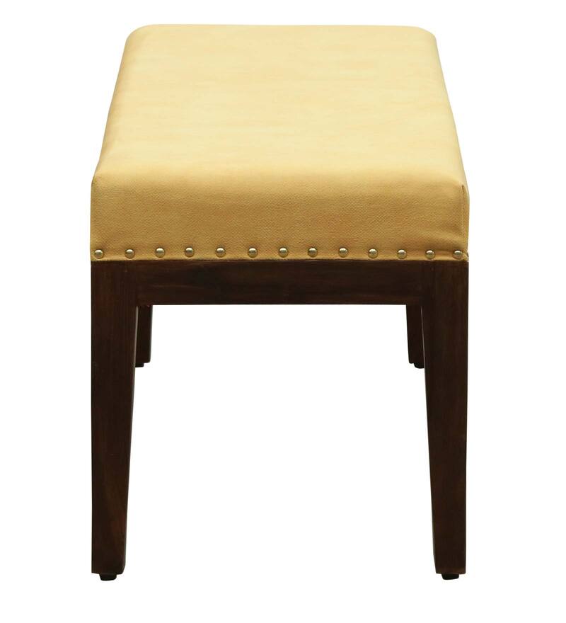 Buy Tilapia Upholstered Bench In Yellow Colour By Mudramark Online ...