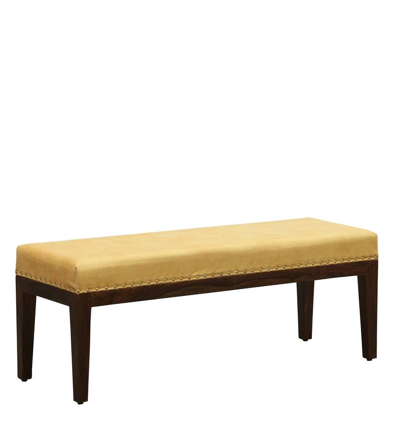 Buy Tilapia Upholstered Bench In Yellow Colour By Mudramark Online ...