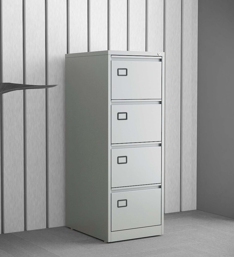 Buy SOS Metal File Cabinet in Silver Grey Finish by Spacewood Office ...
